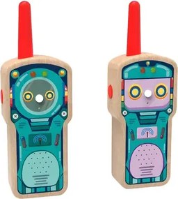 2KIDS TOYS Dřevěná dětská vysílačka Robot / Sada 2 ks / Dosah 5 km / 3