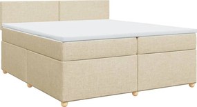 Box spring postel s matrací krémová 200x200 cm textil 3289085