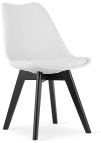 Bílá židle BALI MARK s černými nohami