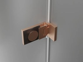 Mexen Lunar-F, skládací sprchový kout levý 80 x 80 cm, 8mm čiré sklo, profil měděná matná, 836-080-080-65-00-L
