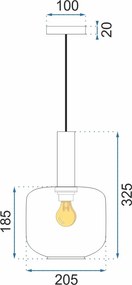 Toolight Rea, Skleněné závěsné stropní svítidlo APP462-1CP Green, OSW-00592
