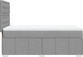 Box spring postel s matrací světle šedá 80 x 200 cm textil 3291509
