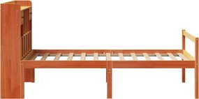 Postel s knihovnou bez matrace hnědá 75x190 cm masivní borovice 3322065