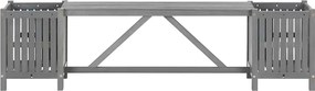 Zahradní lavice se 2 truhlíky 150 cm masivní akácie šedá 311823
