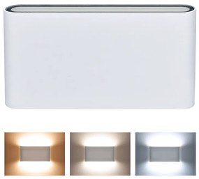 SOLIGHT LED venkovní nástěnné osvětlení Modena, 12W, 680lm, 120°, IP54, bílé
