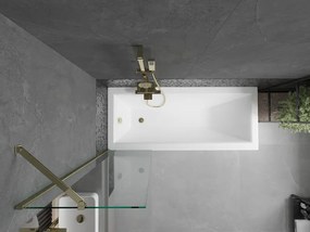 Mexen Next, vanová zástěna 1-křídlová 50 x 150 cm, fixní křídlo, 6 mm čiré sklo, zlatý profil, 895-050-000-00-00-50