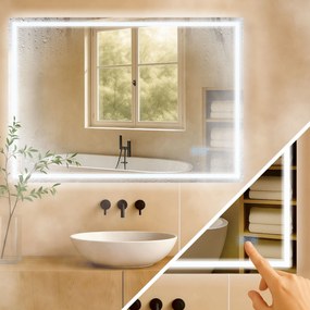 Koupelnové zrcadlo Jaffrey 70x100 bez Bluetooth – čiré sklo