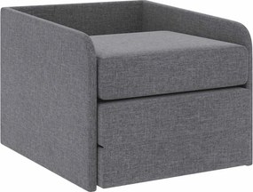 Rozkládací křeslo světle šedé textil 243648