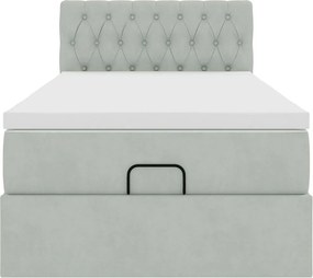 Osmanský rám postele s matrací světle šedá 90x200cm samet 3312668