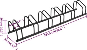 vidaXL Stojan na kola pro 6 kol ocel [154421] Barva: Stříbrná