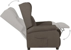 Polohovací křeslo hnědé textil 340953