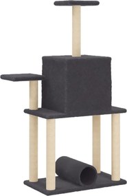 Škrabadlo pro kočky se sisalovými sloupky tmavě šedé 122 cm 172090