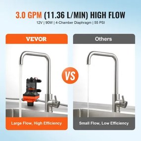 12 V membránové čerpadlo 11,4 l/min 11,36 l/min 4komorový tlakový spínač vodního