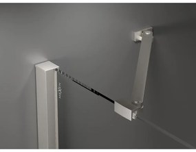 Mexen Velar Duo, sprchový kout s posuvnými dveřmi 100 x 90 cm, 8mm sklo námraza, broušená ocel, 871-100-090-32-97