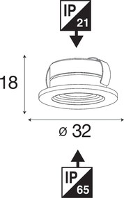 SLC SLC1205IP Vestavné LED svítidlo MiniOne Fixed 2,1 W 3 V 2700 K stmívatelné IP65 32 mm 45° Ra90 černé - TLG