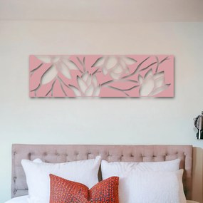 Květiny - kovový obraz na zeď Velikost: 100cm, Barva: Pink