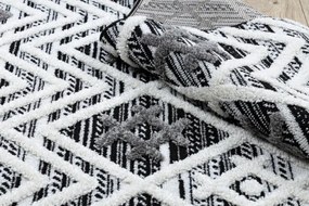 Koberec MAROC P642 Romby zygzag marokánsky shaggy šedý / bílý