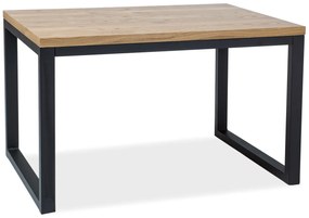 Jídelní stůl Loras II / Dubová dýha Provedení: Černá - 77 x 80 x 120 cm