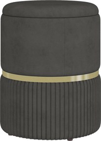 HOMCOM Pouf, otoman a úložný prostor, sametové manšestr, moderní design, 36 x 36 x 44 cm, do obývacího pokoje, ložnice, šedý | Aosom