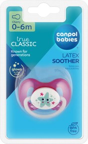 Canpol babies Dudlík svítící kaučukový třešinka 0-6m LOVE&SEA