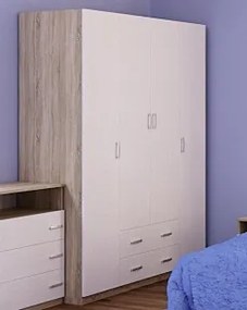 Casarredo Šatní skříň 4D2S SANTOS sonoma/bílá