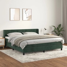 Box spring postel s matrací tmavě zelená 160x200 cm samet 3130970