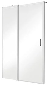 Besco Jednokřídlé sprchové dveře EXO-C 100x190 (110x190, 120x190) pro instalaci do niky Rozměry (cm): šířka: 100, Barva profilů a typ výplně: profily: chrom, výplň: transparent