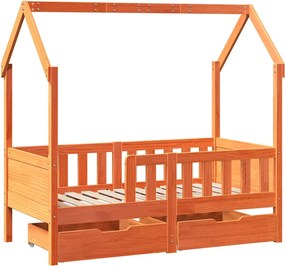 Dětská postel se zásuvkami 80 x 170 cm masivní borové dřevo 3302043