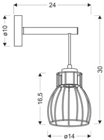 Nástěnné svítidlo BERNITA 1xE27/60W/230V