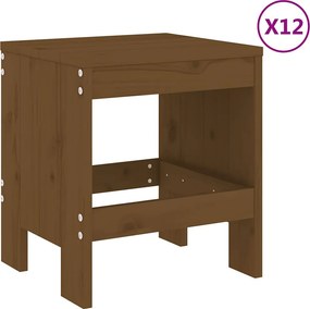 13dílný zahradní jídelní set medově hnědý masivní borové dřevo 3157724