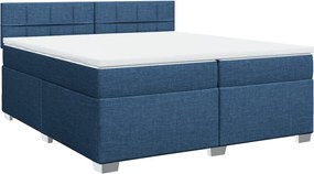 Box spring postel s matrací modrá 200x200 cm textil 3288301