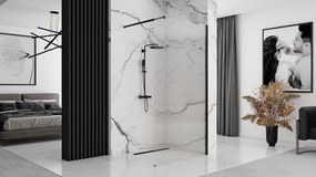 Rea Aero Intimo, sprchová zástěna 100x200 cm, 8mm čiré sklo, černý profil, REA-K4121