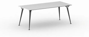 Kancelářský stůl PRIMO ALFA, černá podnož, 2000 x 900 mm, bílá