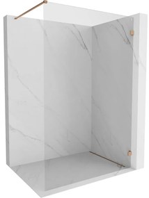 Mexen Lunar sprchová stěna pravá 130 x 200 cm, 8mm čiré sklo, měděná matná, 830-130-000-65-00-P