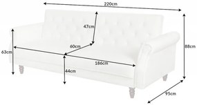 Designová pohovka Scarlet Belle II rozkládací 220cm - přírodní