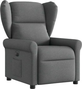 Elektrické polohovací křeslo tmavě šedé textil 3303355
