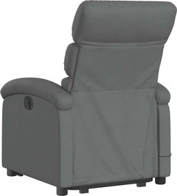 Zvedací masážní polohovací křeslo tmavě šedé textil 3203991