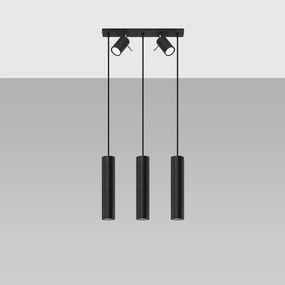Závěsné svítidlo Ring 3, 5x černé kovové stínítko