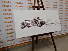 Obraz retro závodní auto - 100x50 cm