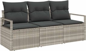 Set pohovek 3 ks Světle šedá polyratan 3346242