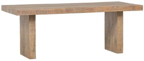 OnaDnes -20% Hoorns Hnědý masivní mangový jídelní stůl Kalbon 220 x 90 cm