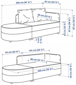 IKEA LINDAKRA Rozkládací pohovka pro 2 osoby, Vissle tmavě šedá
