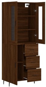 Skříň highboard hnědý dub 69,5 x 34 x 180 cm kompozitní dřevo - Default Title