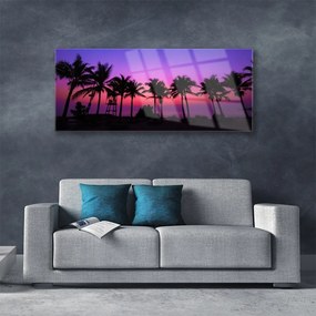 akrylový obraz Palmy Stromy Krajina 125x50 cm