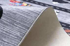 Dywany Łuszczów, Dětský kusový koberec Bambino 2092 Streets cars anthracite, 140x190, vícebarevná, dětský pokoj