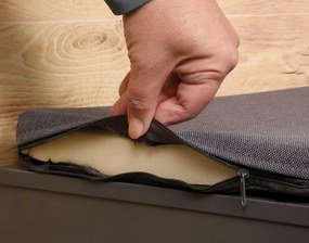 Botník se sedadlem, 5 přihrádek, MDF, antracitový, Kesper