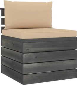 vidaXL 10dílná zahradní sedací souprava z palet + podušky borové dřevo [3062082] Barva: Béžová