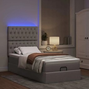 Osmanský rám postele s matrací taupe 80x200cm textil 3314048