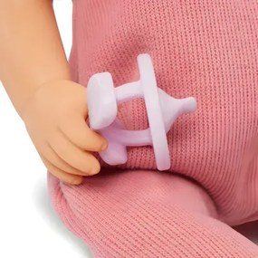 LullaBaby Panenka 35 cm v overalu s čelenkou Pink / od 2 let