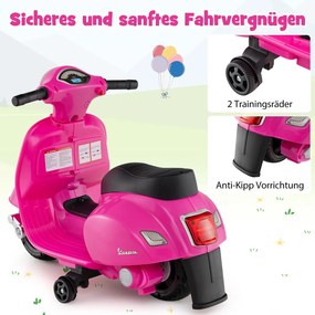Costway Licencovaná dětská elektrická motorka Vespa 6 V bateriový motocykl s LED